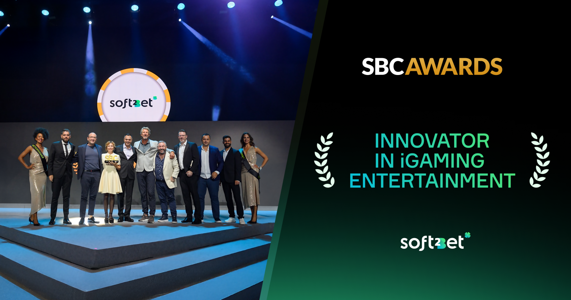 Soft2Bet recognised as Innovator in iGaming Entertainment by SBC Awards 2025 - SBC Events